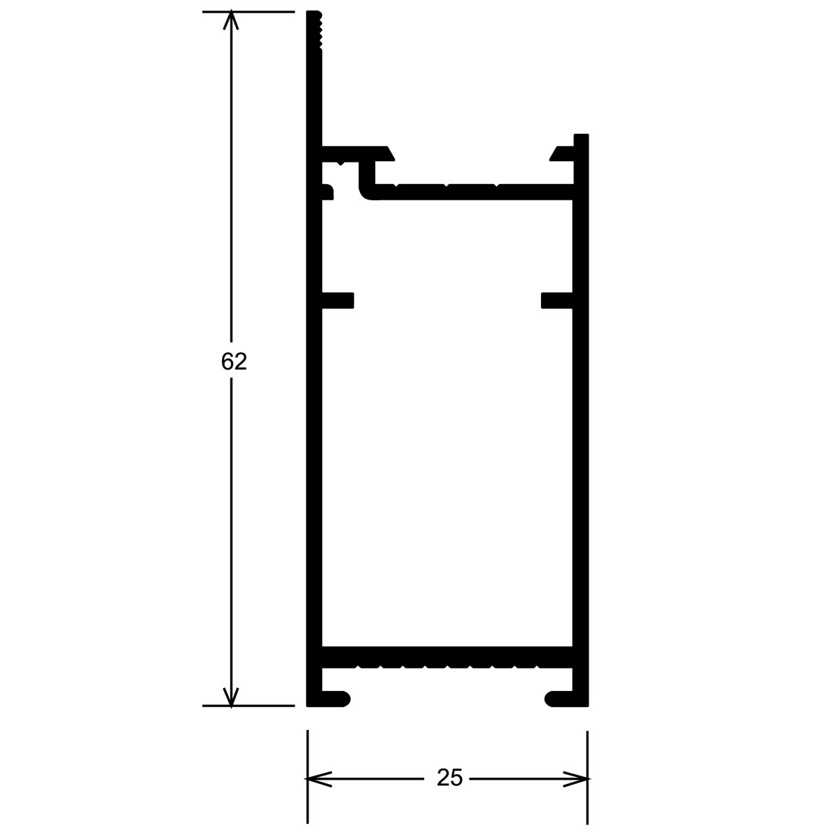 SU111 – Montante Folha 25x62mm – Mogilumi