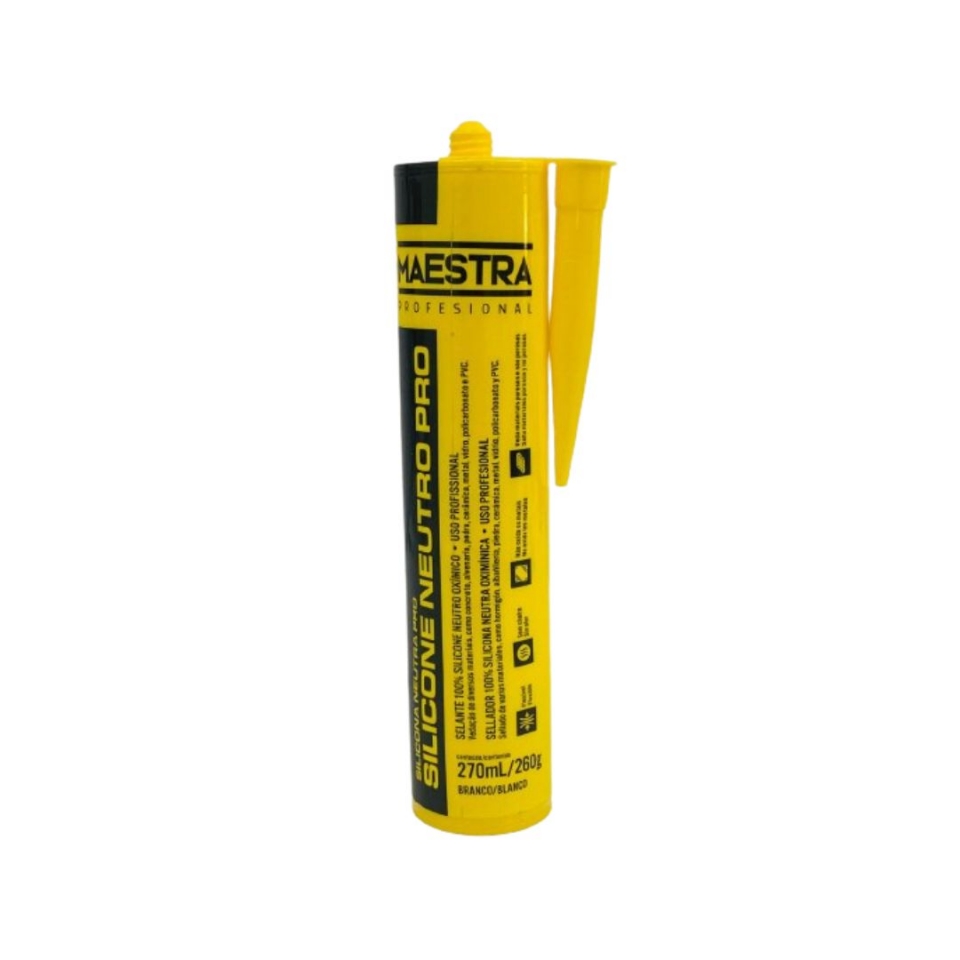 Silicone Neutro Pro – 260g – Maestra – Branco – Mogilumi